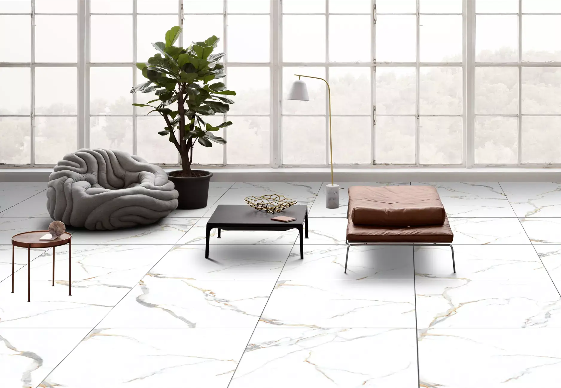 💎Eva Golden Statuario Marble Look Porcelain Tile 🏷 | The Flooring District