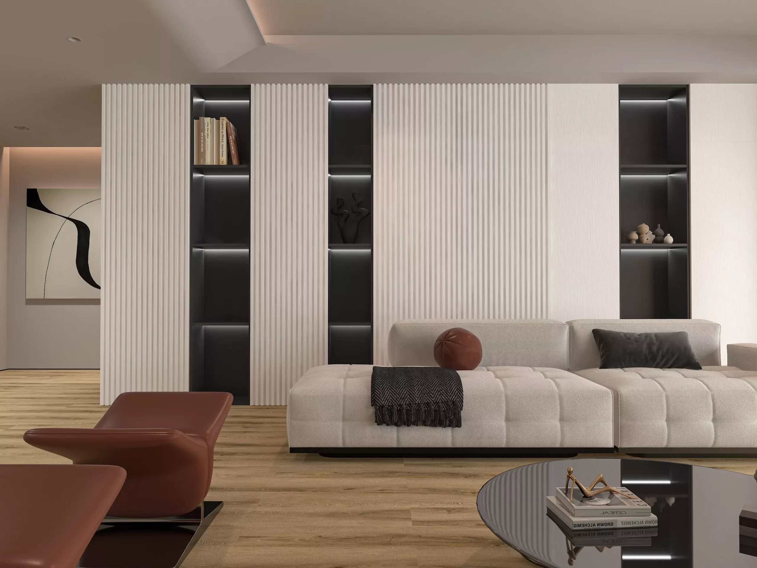 💎INDOOR TEXTILE CANVAS OFF WHITE WALL PANEL 🏷 | The Flooring District
